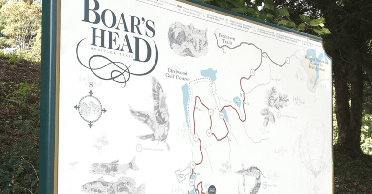 Boar's Head Illustrated Trail Map - Watermark Design