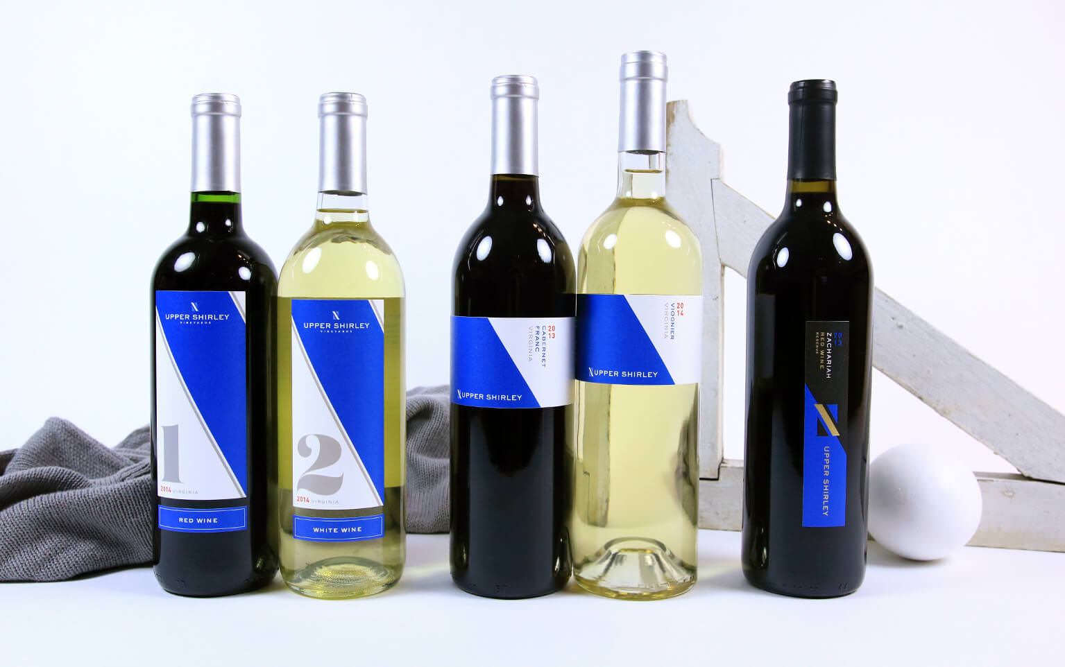 Upper Shirley Vineyards Wine Label Design | Watermark Design